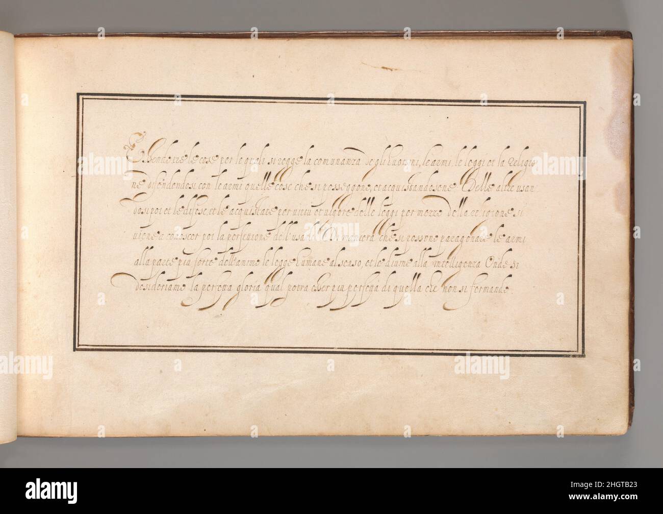 Calligraphic Excersize in Italian (Cursive Script) early 17th century ...