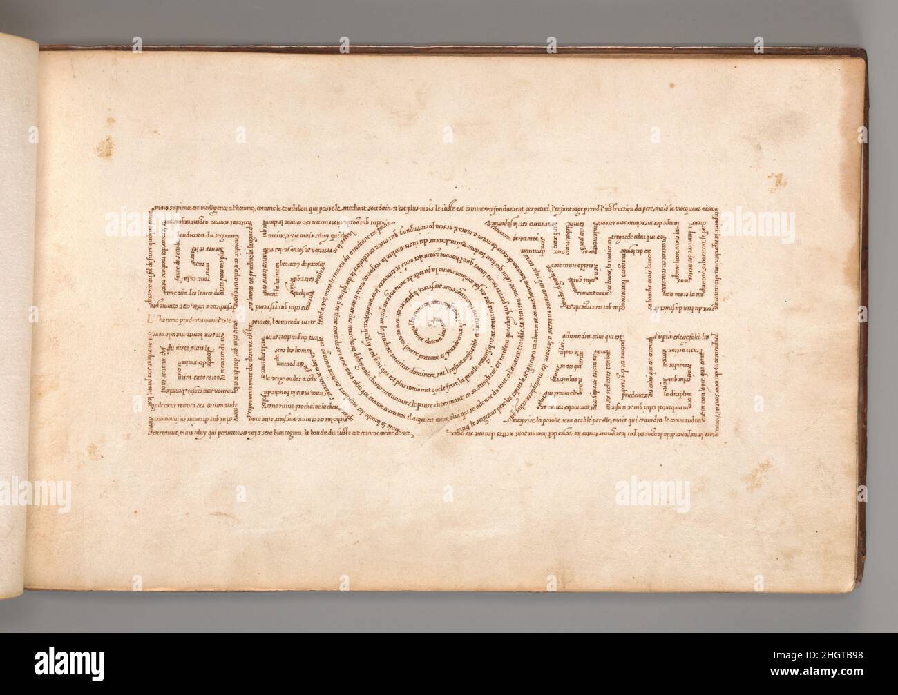 Micrographic Design in the Shape of a Labyrinth early 17th century ...