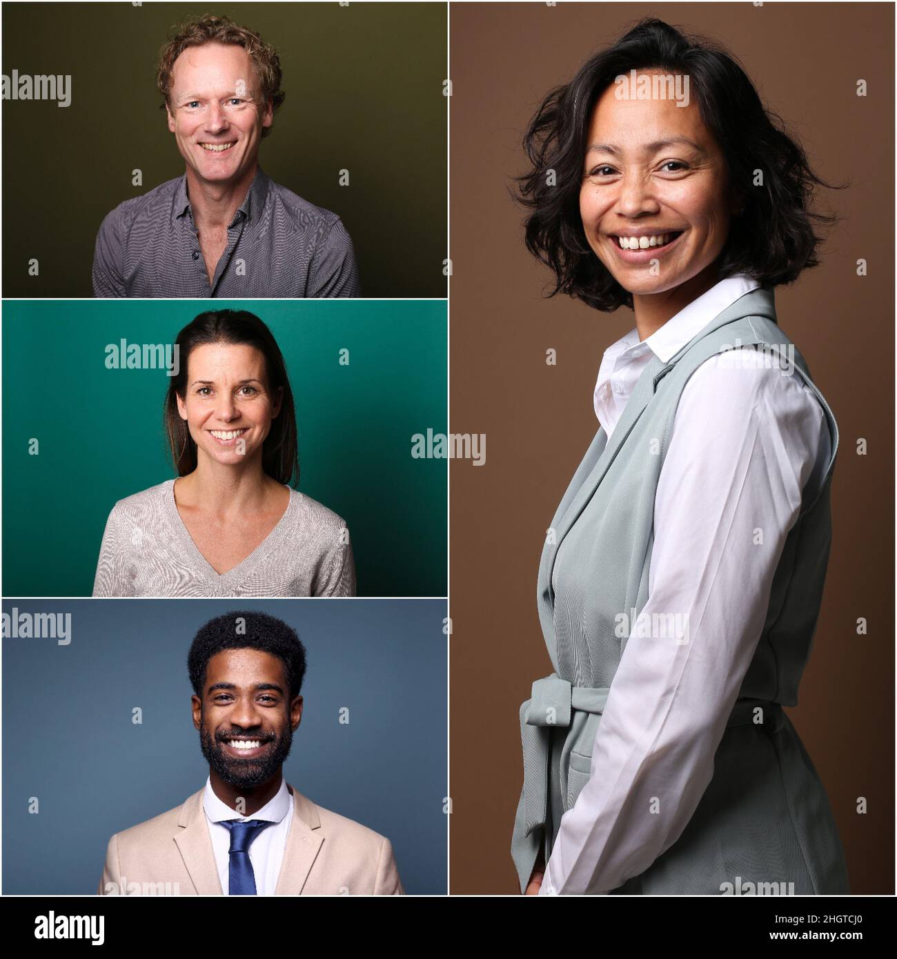 Beautiful happy people in front of a background Stock Photo - Alamy