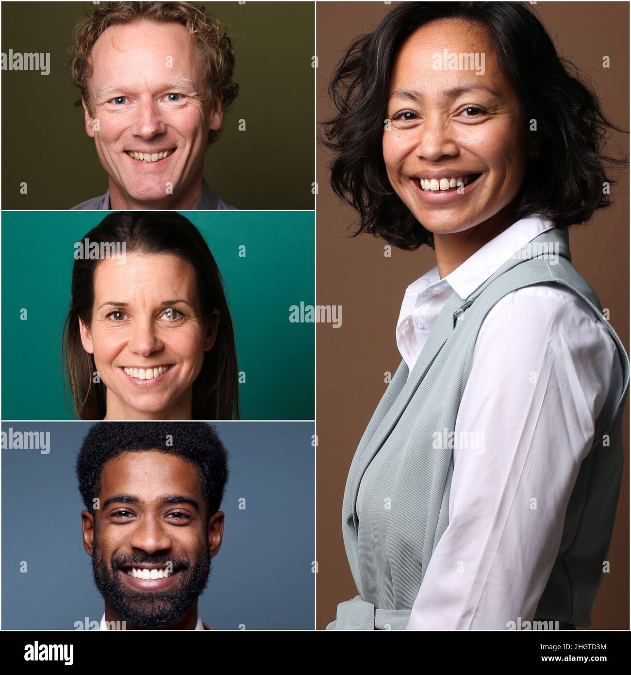 Beautiful happy people in front of a background Stock Photo - Alamy