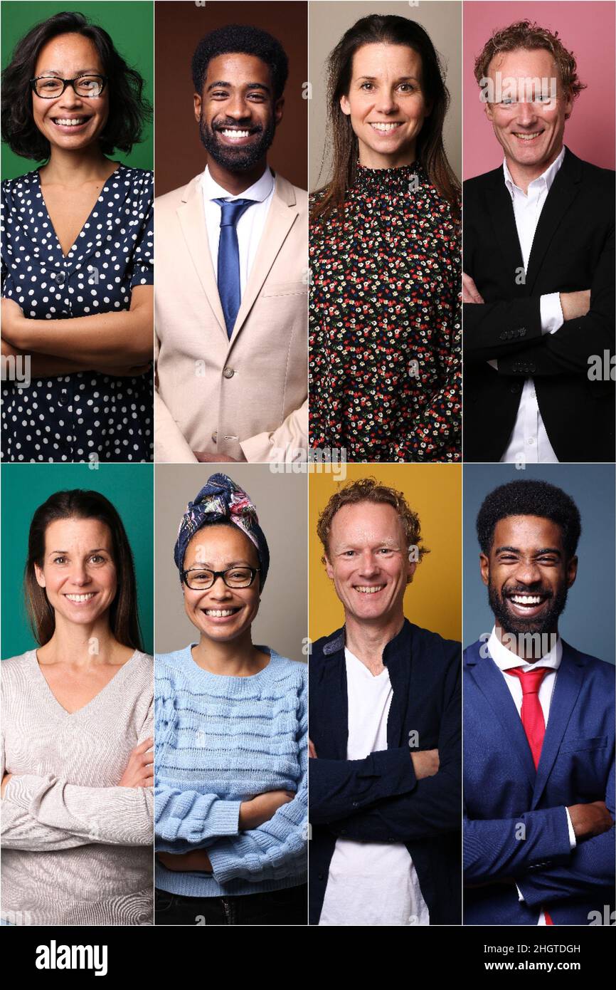 Beautiful happy people in front of a background Stock Photo - Alamy