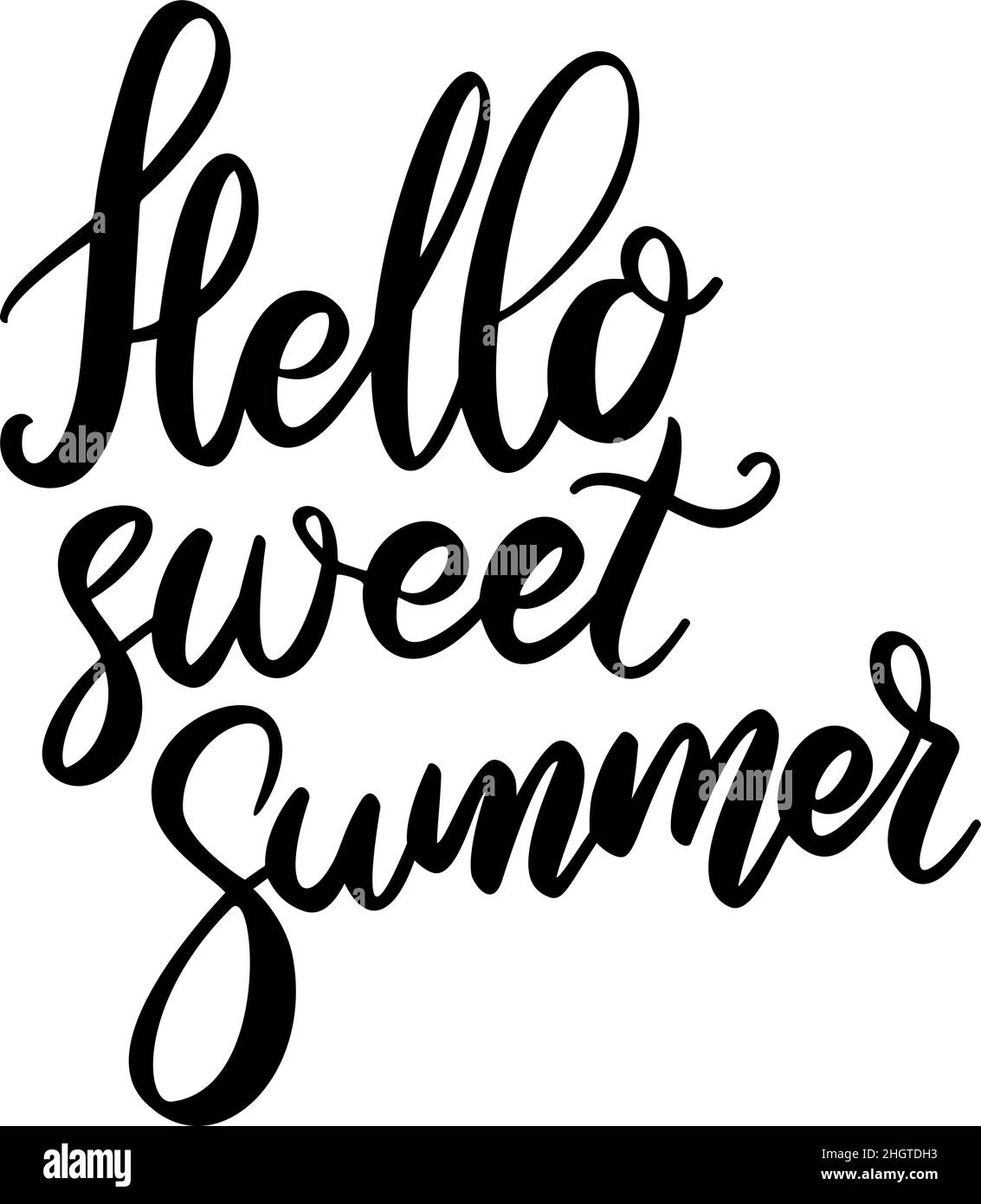 Hello sweet summer. Lettering phrase on white background. Design ...