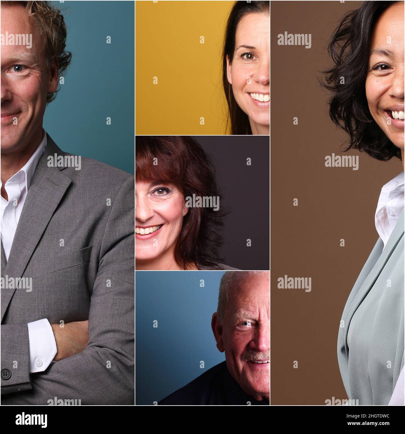 Beautiful happy people in front of a background Stock Photo - Alamy