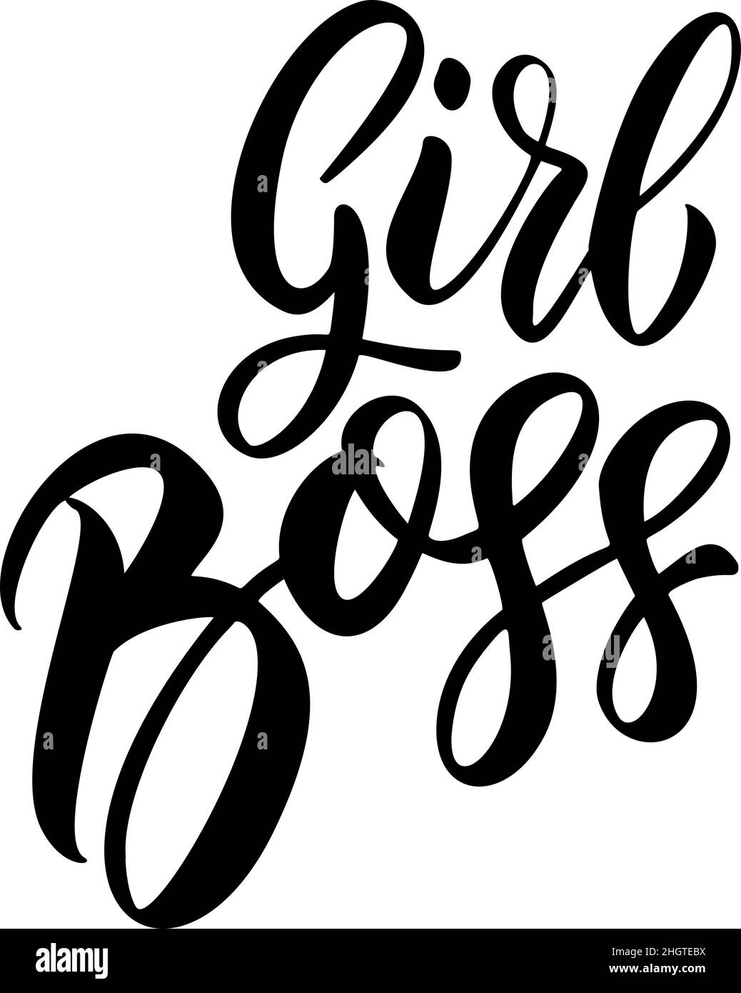 Girl Boss Lettering Phrase On White Background Design Element For