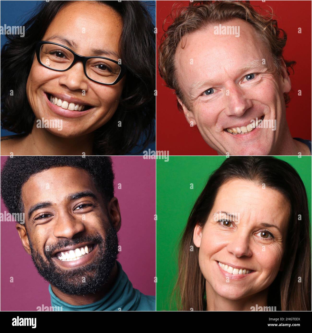 Beautiful happy people in front of a background Stock Photo - Alamy