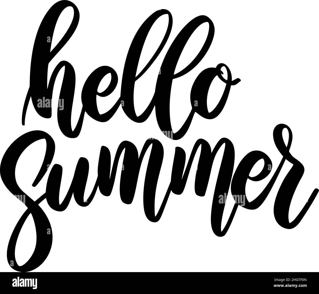 Hello summer. Lettering phrase on white background. Design element for ...