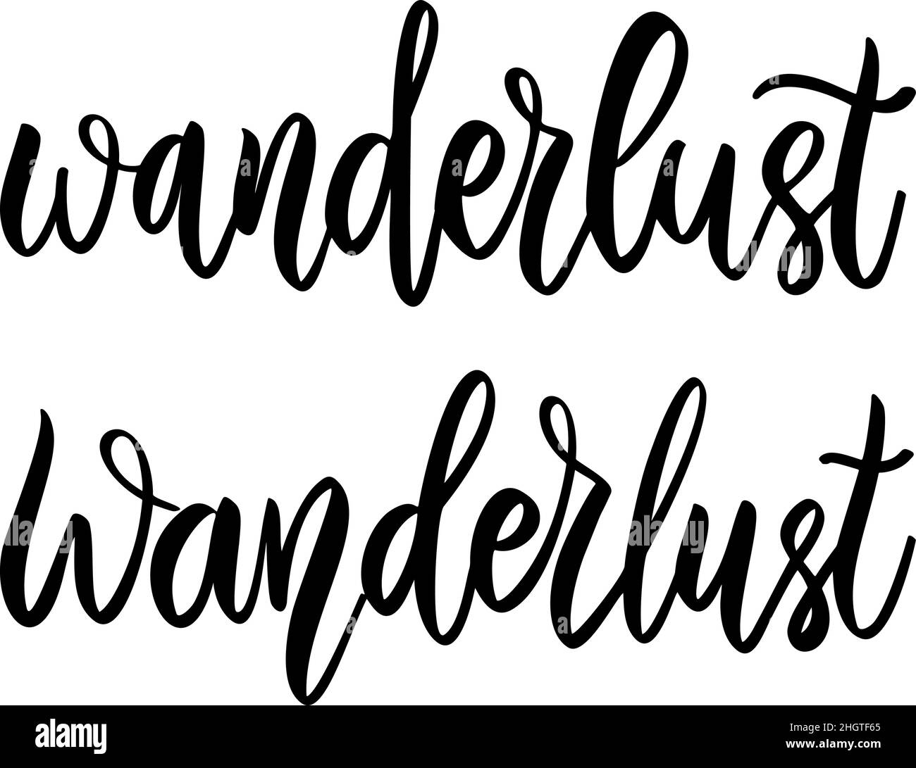Wanderlust. Lettering phrase on white background. Design element for ...