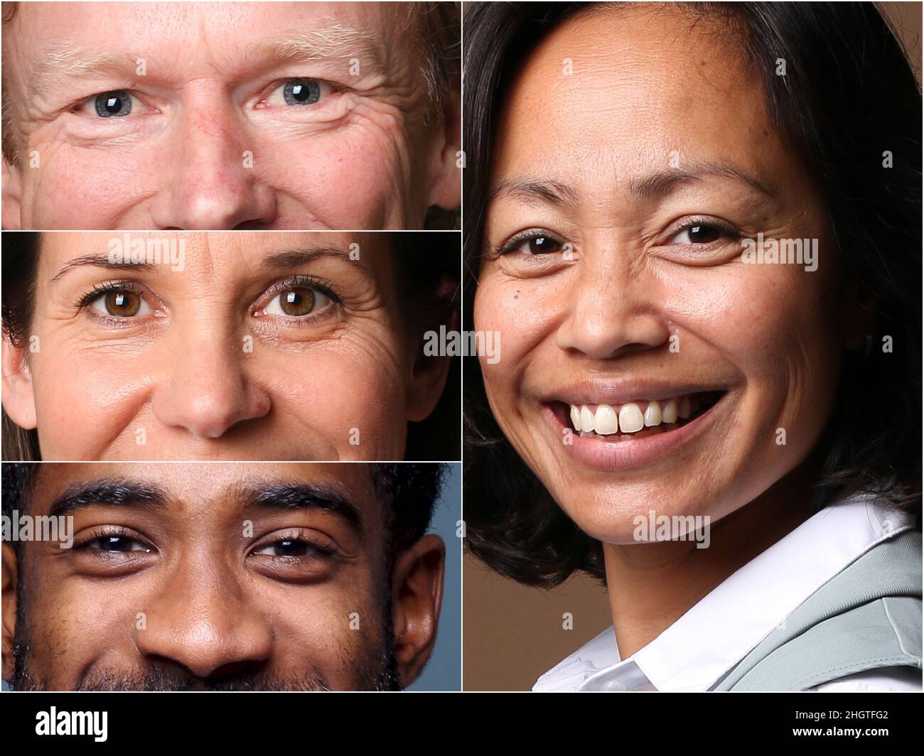 Beautiful happy people in front of a background Stock Photo - Alamy