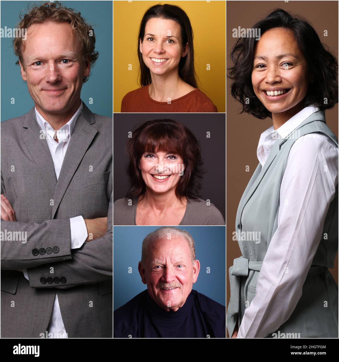 Beautiful happy people in front of a background Stock Photo - Alamy