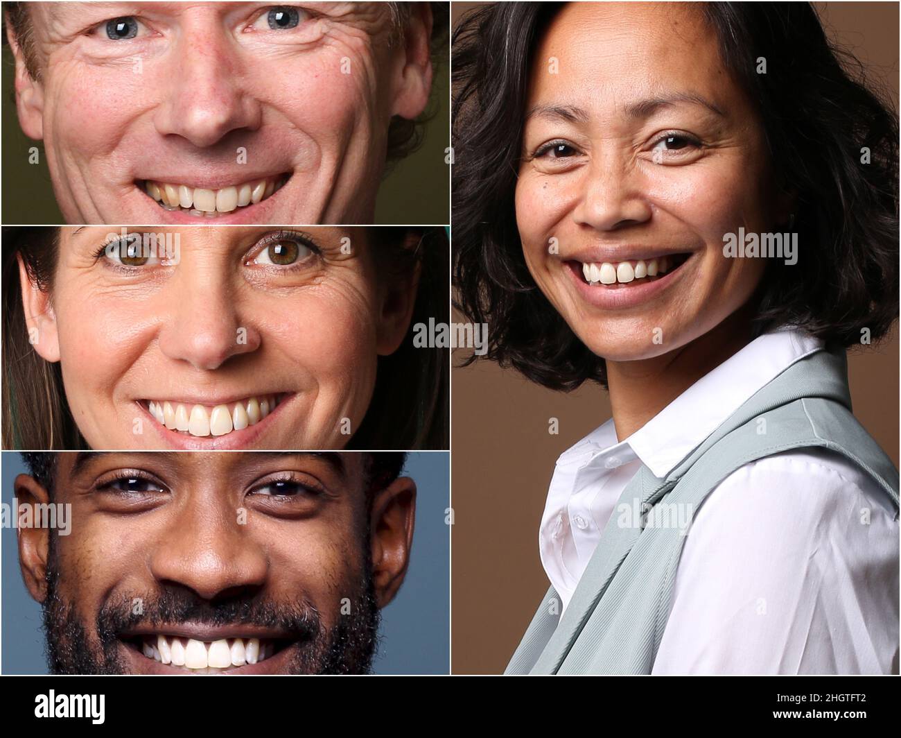 Beautiful happy people in front of a background Stock Photo - Alamy