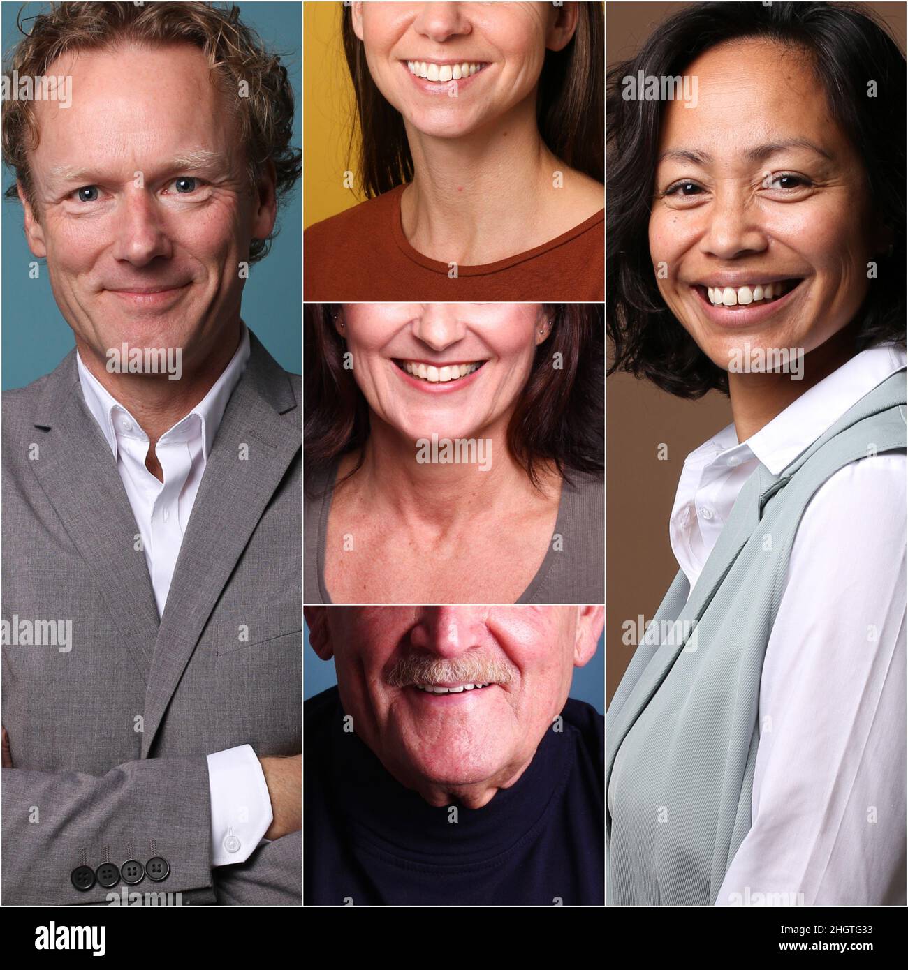 Beautiful happy people in front of a background Stock Photo - Alamy