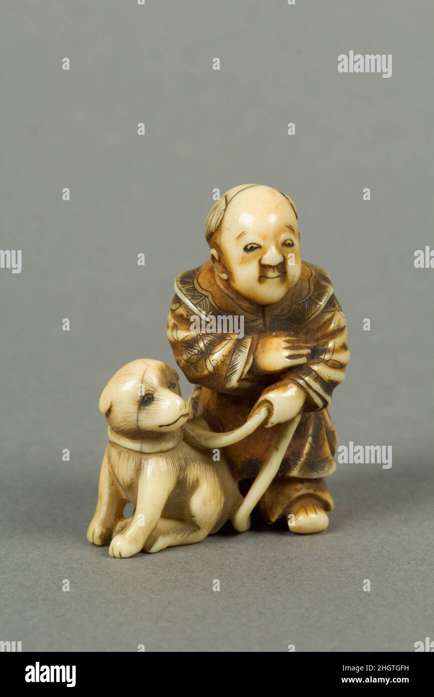 Netsuke of Boy with a Dog 19th century Japan. Netsuke of Boy with a Dog ...