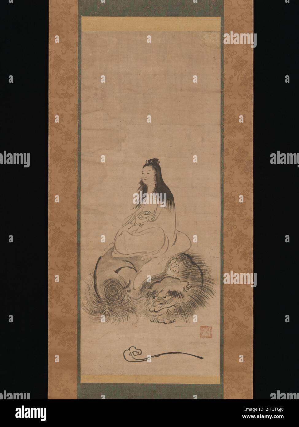 Monju on a Lion late 15th century Sh?sei Manjushri, the bodhisattva of ...