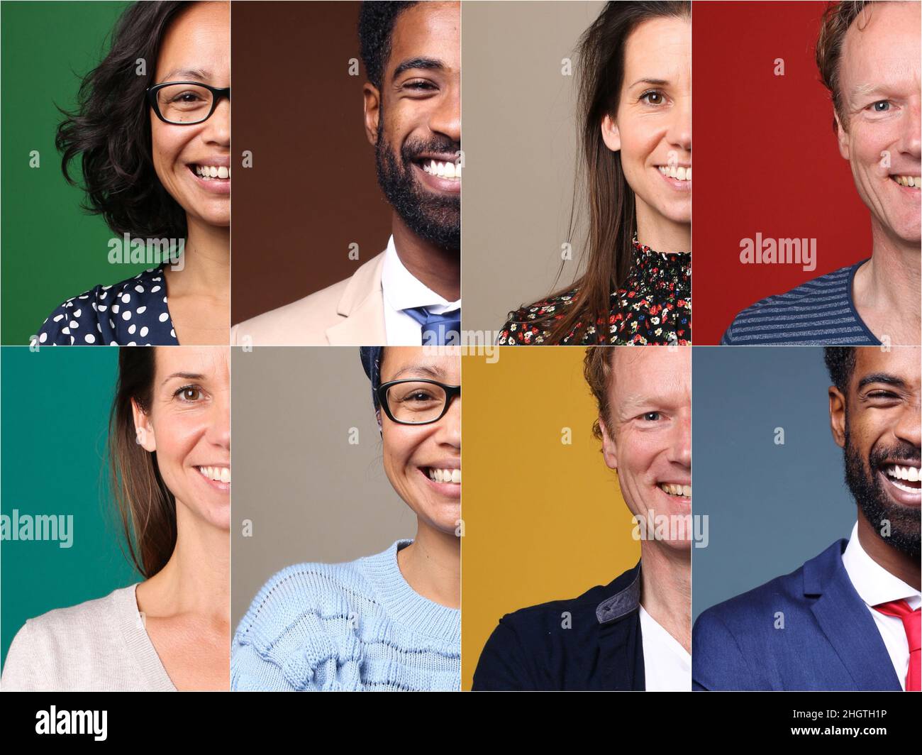 Beautiful happy people in front of a background Stock Photo - Alamy