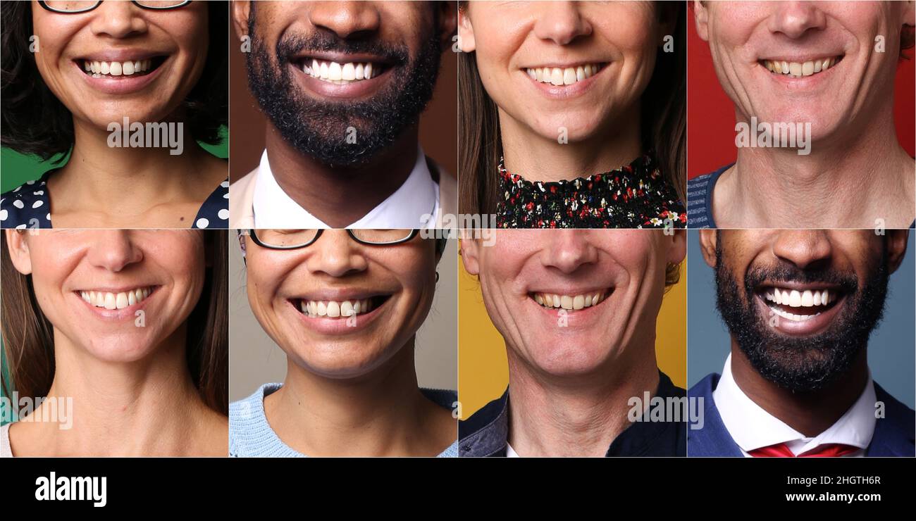 Beautiful happy people in front of a background Stock Photo - Alamy