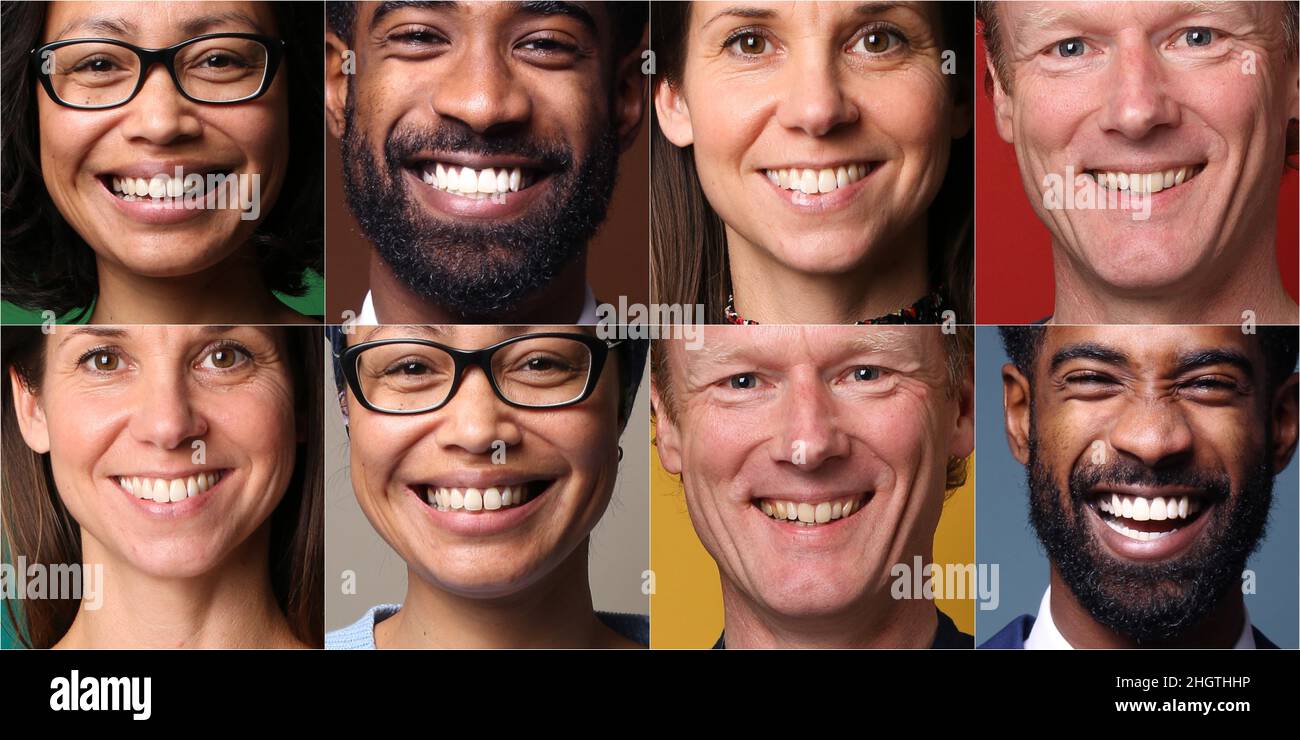 Beautiful happy people in front of a background Stock Photo - Alamy