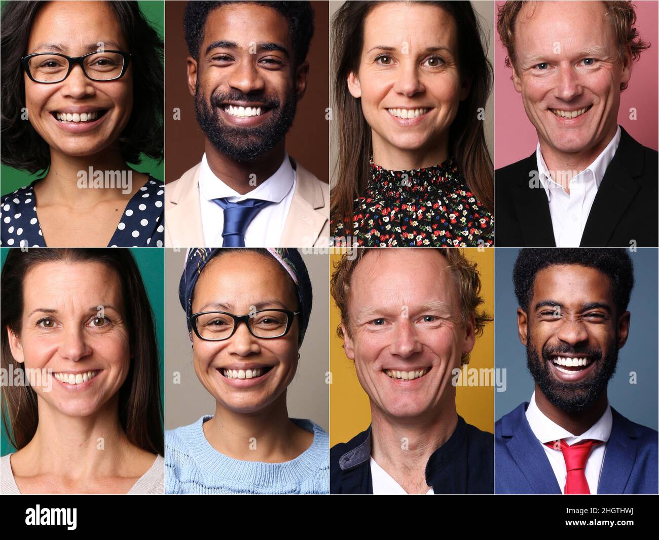 Beautiful happy people in front of a background Stock Photo - Alamy