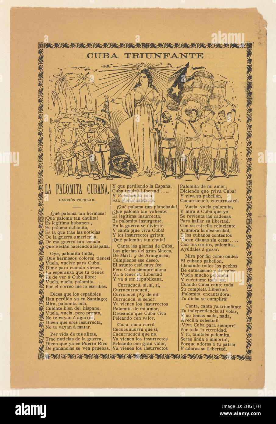 Broadside celebrating Cuba's victory over Spain in the Spanish American ...