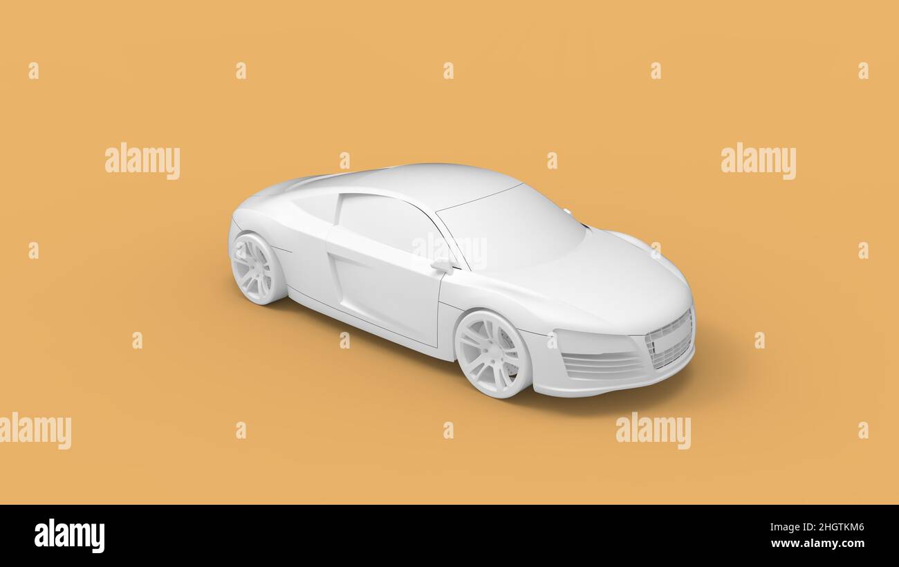 3D rendering of a luxury sedan sports race car blank template model ...