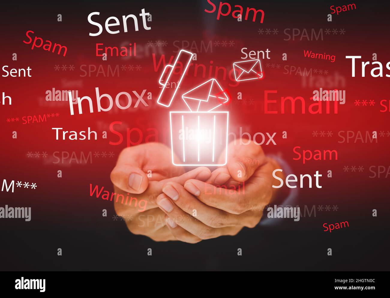 Email concept with laptop spam and virus computer monitor internet ...