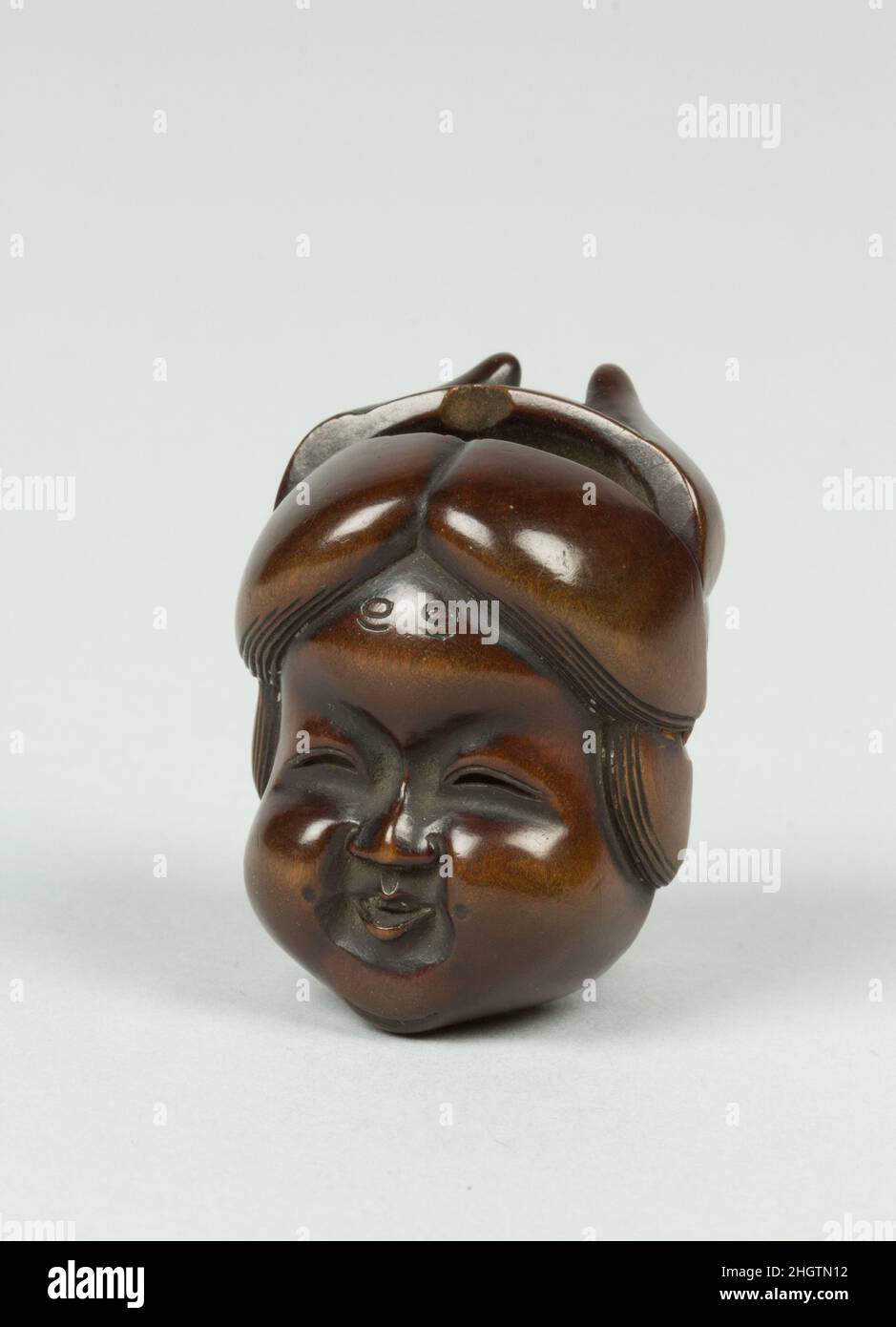 Netsuke of Mask; Fat-Faced Girl and Demon 18th century Japan. Netsuke ...