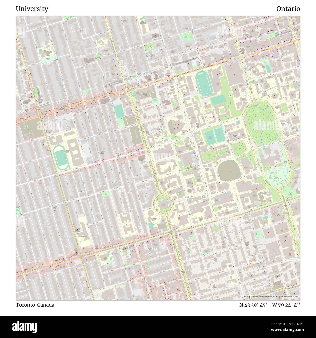 University, Toronto, Canada, Ontario, N 43 39' 45'', W 79 24' 4'', map ...