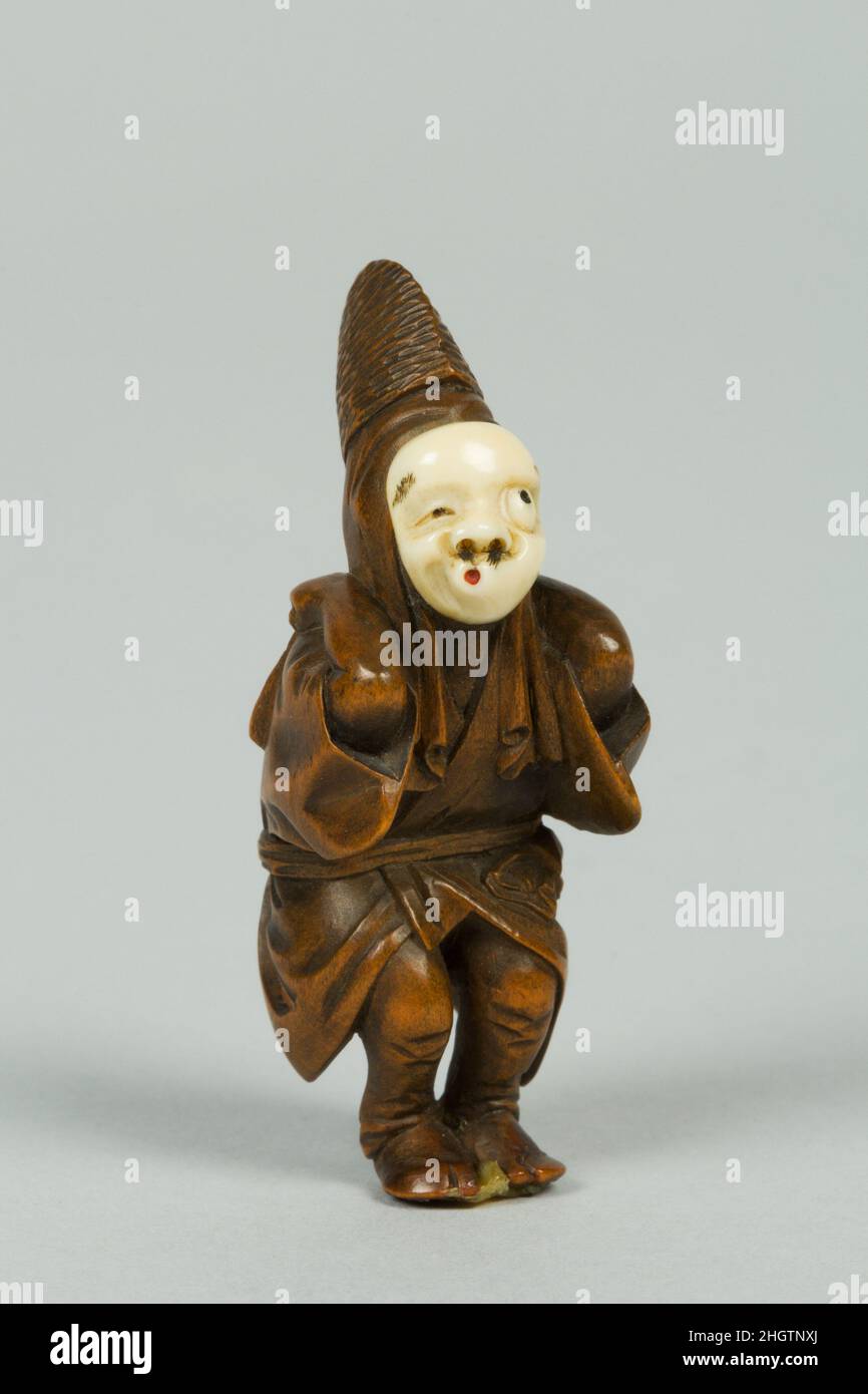 Netsuke of Boy Wearing an Ivory Mask 18th century Japan. Netsuke of Boy ...