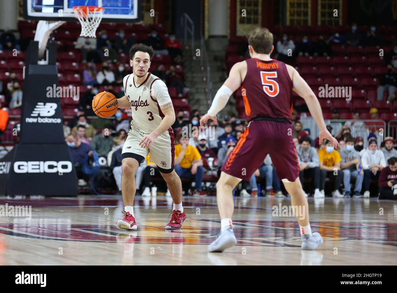 Conte Forum. 22nd Jan, 2022. MA, USA; Boston College Eagles guard ...