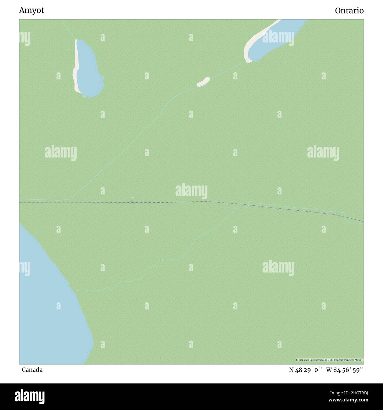 Amyot, Canada, Ontario, N 48 29' 0'', W 84 56' 59'', map, Timeless Map ...