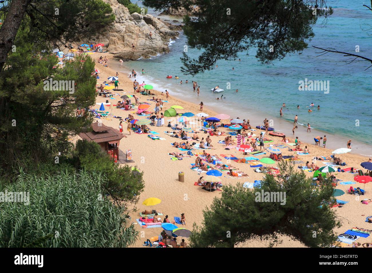 SPAIN - JULY 12, 2015: Tossa Beach is famous destination in Spain ...