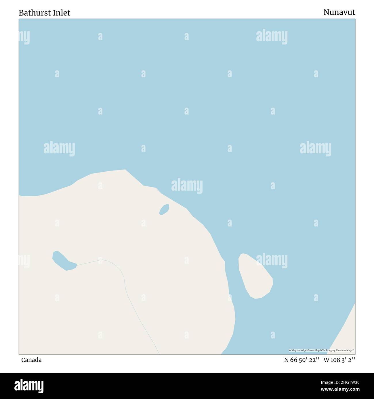 Bathurst Inlet, Canada, Nunavut, N 66 50' 22'', W 108 3' 2'', map ...