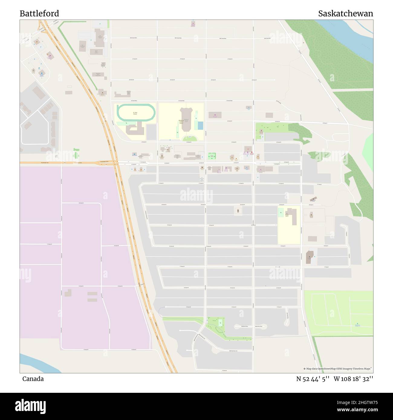 Map of battleford hi-res stock photography and images - Alamy