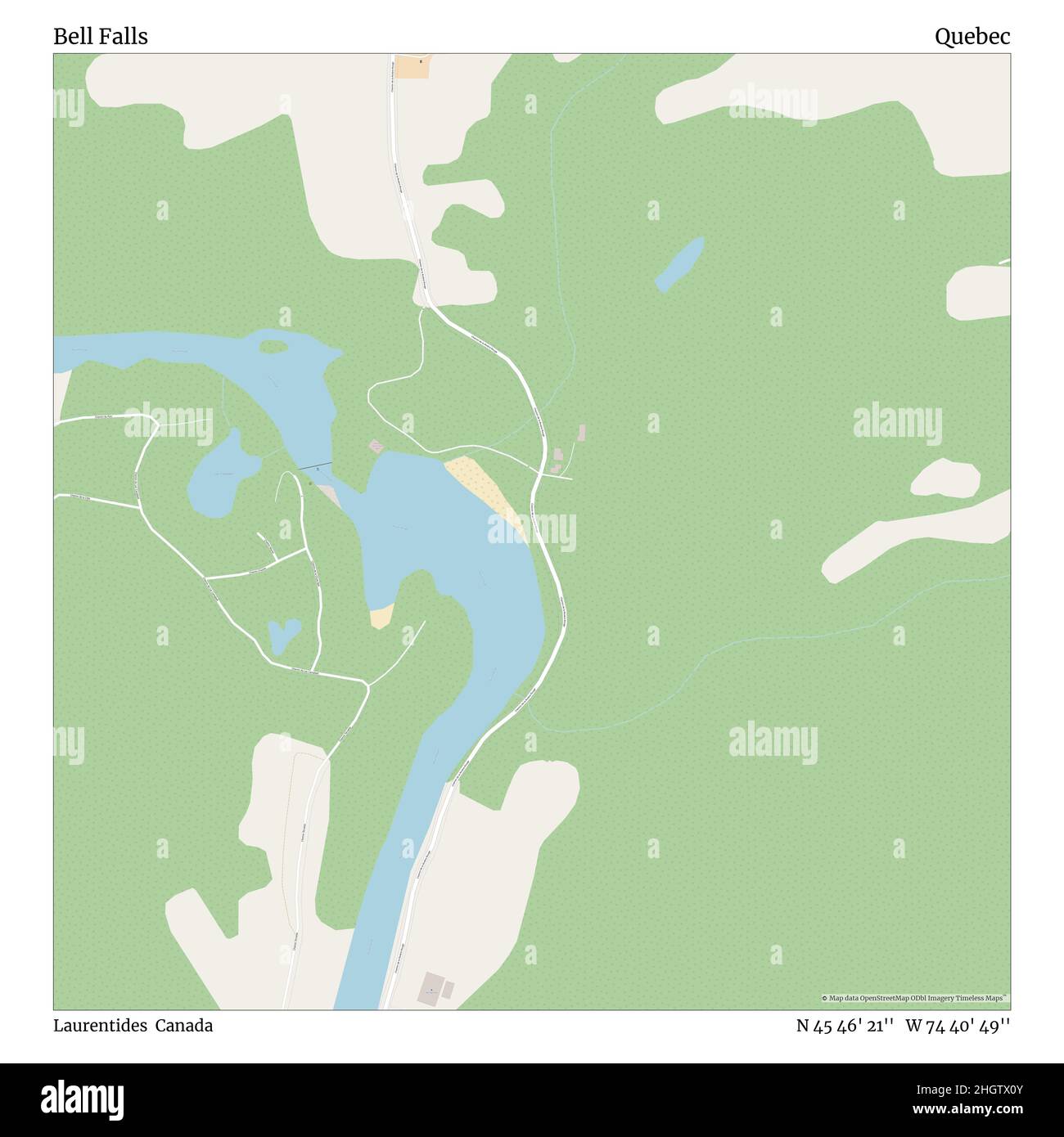 Bell Falls, Laurentides, Canada, Quebec, N 45 46' 21'', W 74 40' 49 ...