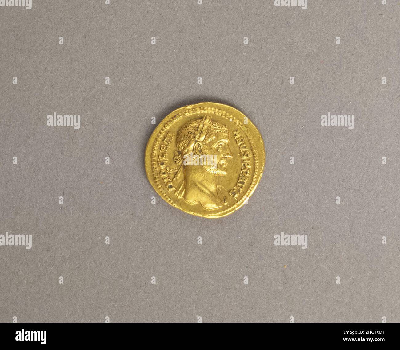 Gold aureus of Diocletian A.D. 293 Roman DIOCLETIANVS P F AVG, bust of ...