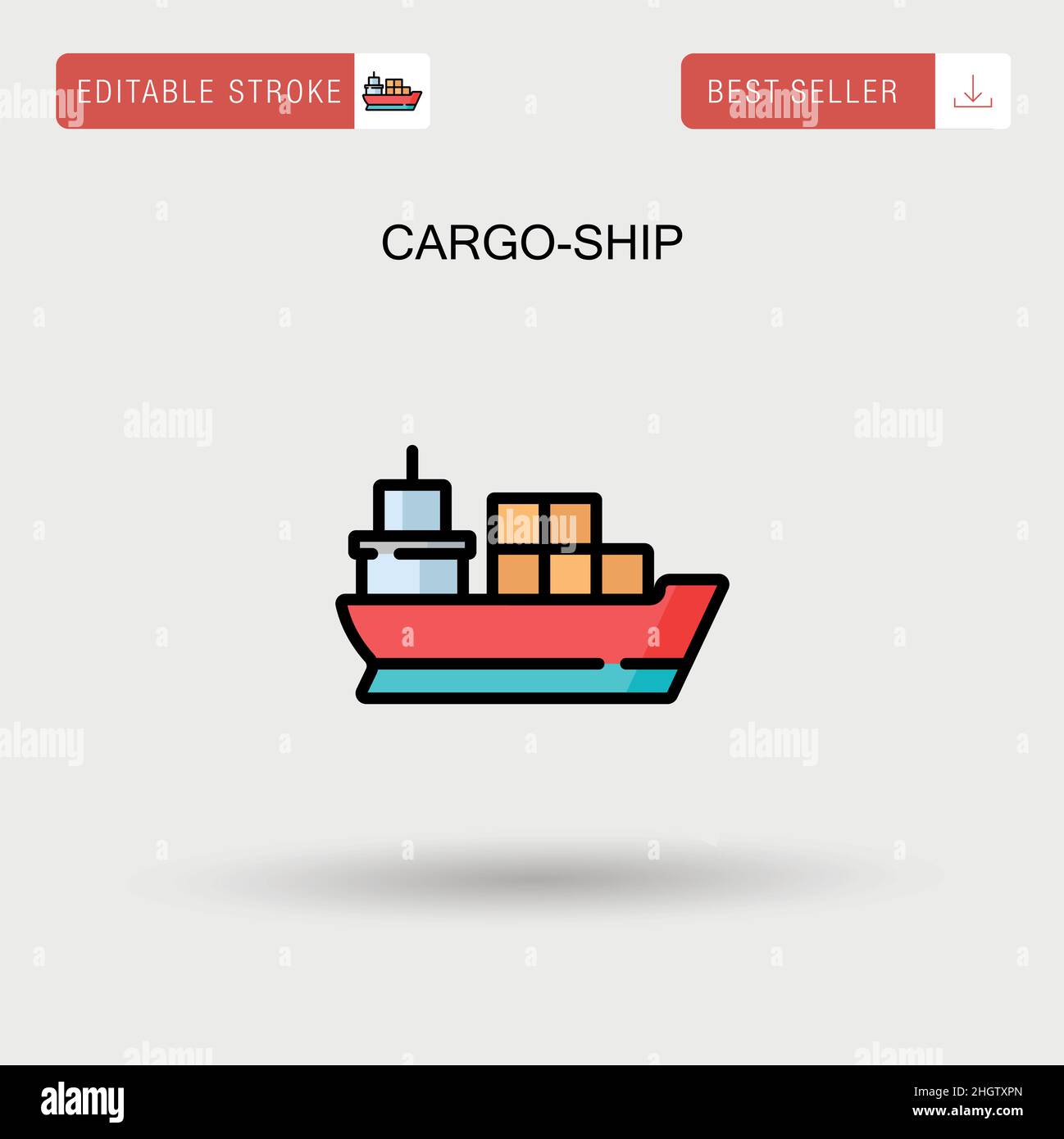 Cargo-ship Simple vector icon Stock Vector Image & Art - Alamy