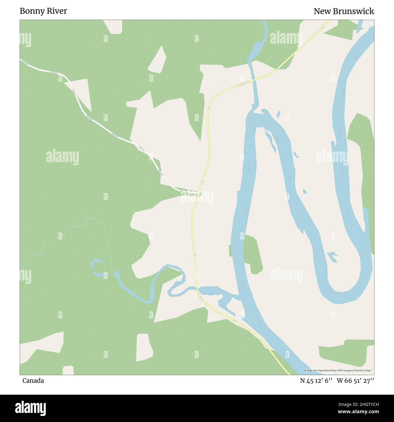Bonny River, Canada, New Brunswick, N 45 12' 6'', W 66 51' 27'', map ...