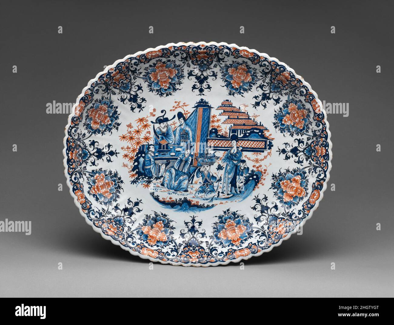 Plateau ca. 1720 French, Rouen Faience, or tin-glazed and enameled ...