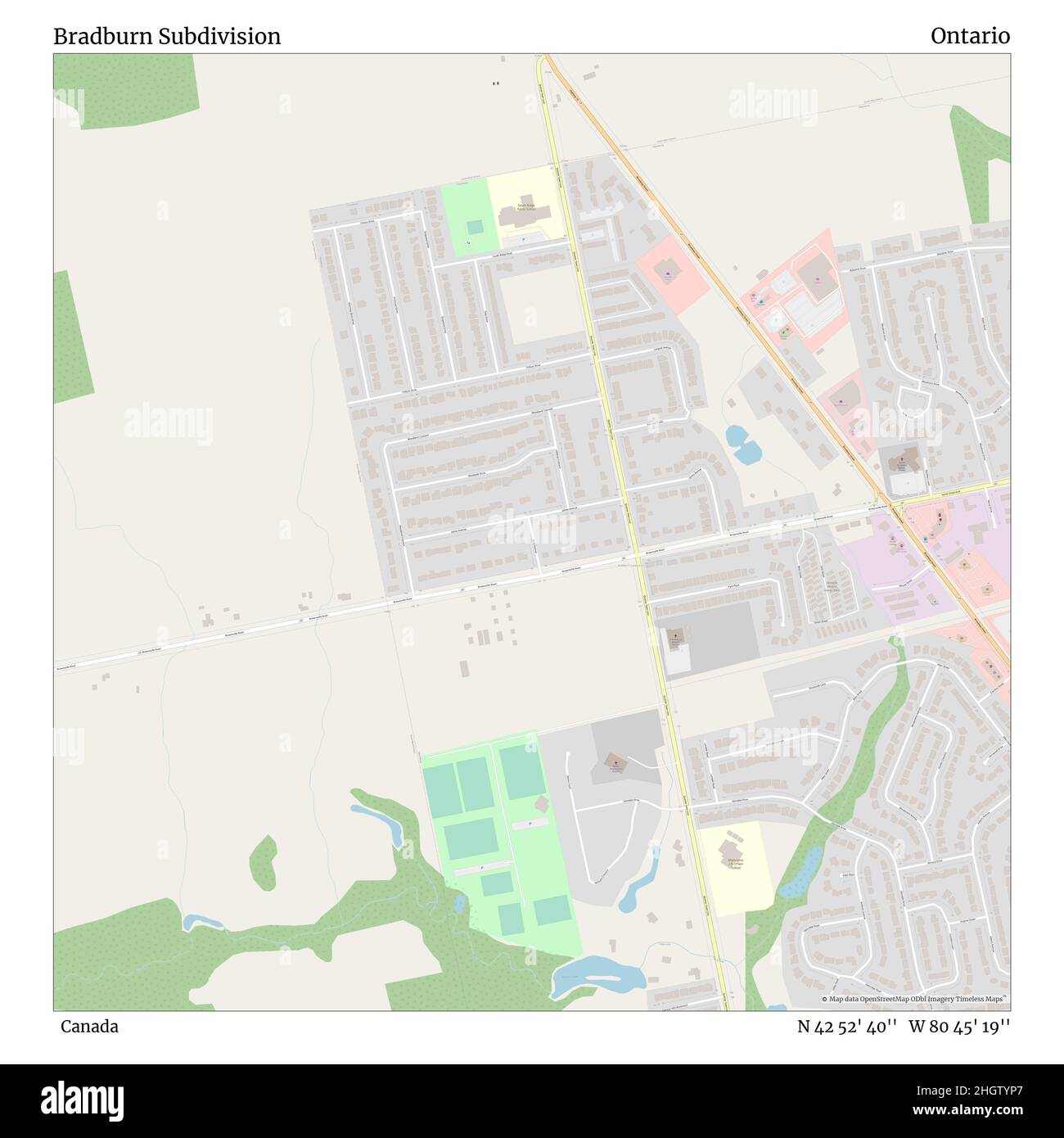 Bradburn Subdivision, Canada, Ontario, N 42 52' 40'', W 80 45' 19 ...