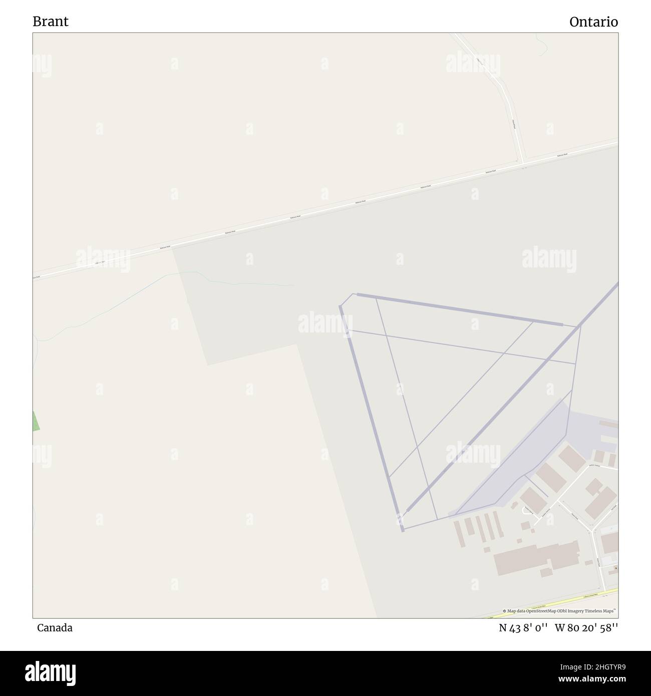 Brant, Canada, Ontario, N 43 8' 0'', W 80 20' 58'', map, Timeless Map ...