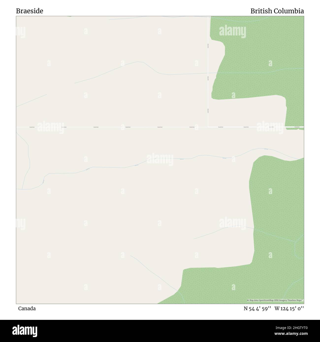 Braeside, Canada, British Columbia, N 54 4' 59'', W 124 15' 0'', map ...