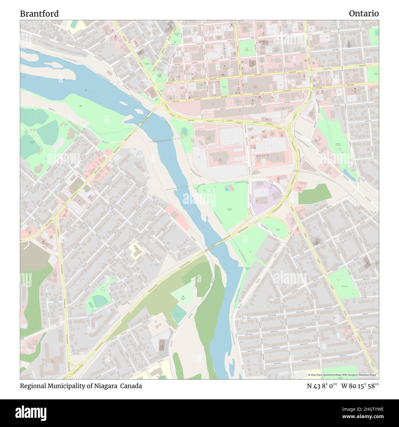 Map of brantford Cut Out Stock Images & Pictures - Alamy