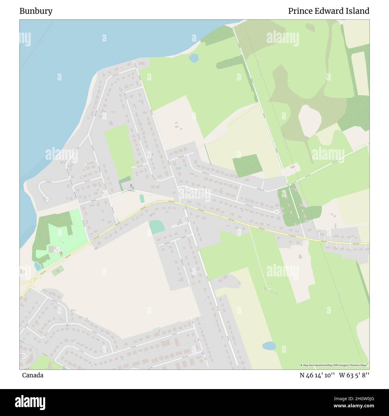 Bunbury, Canada, Prince Edward Island, N 46 14' 10'', W 63 5' 8'', map ...