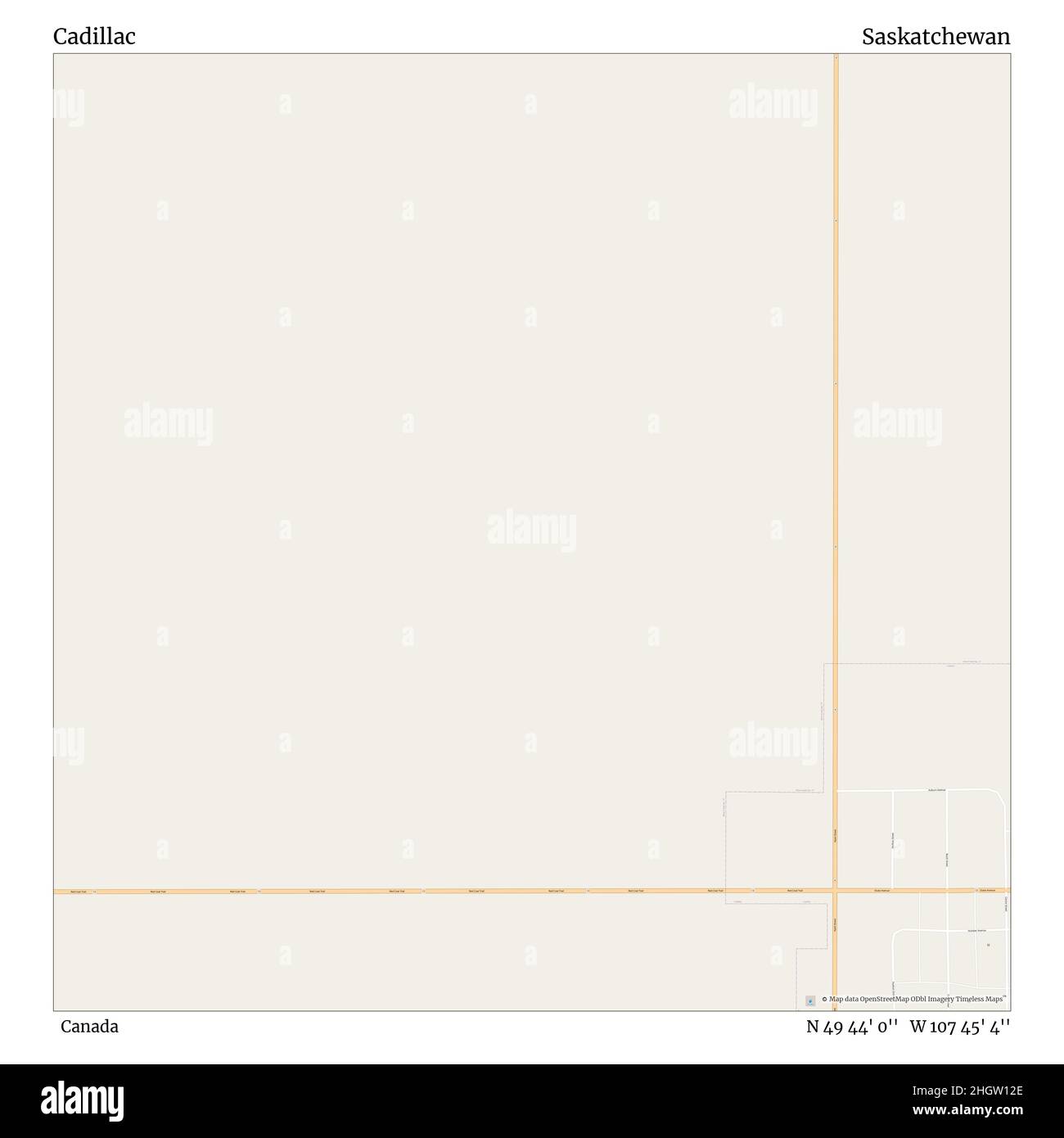 Map of cadillac saskatchewan hi-res stock photography and images - Alamy