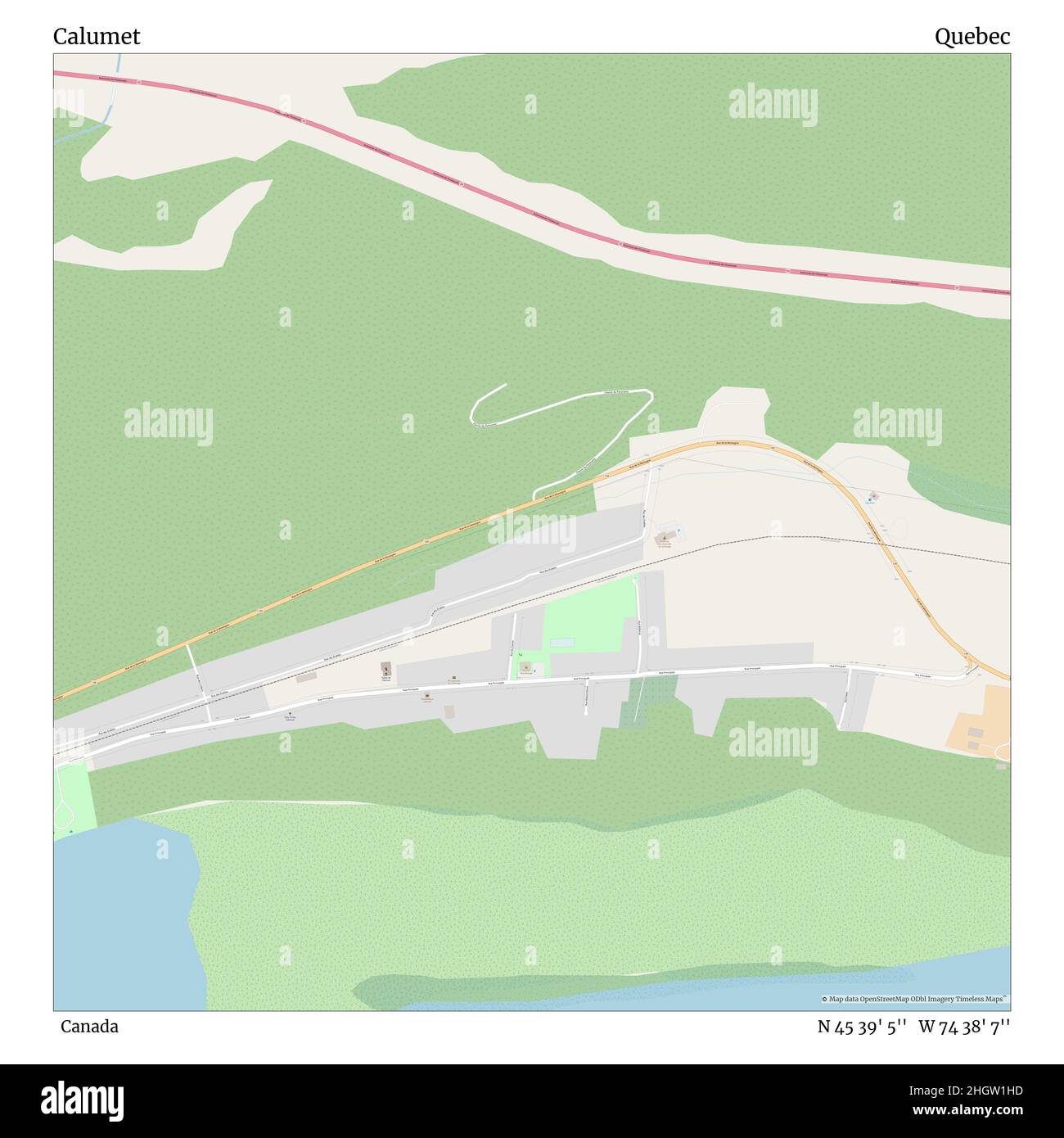 Calumet, Canada, Quebec, N 45 39' 5'', W 74 38' 7'', map, Timeless Map ...