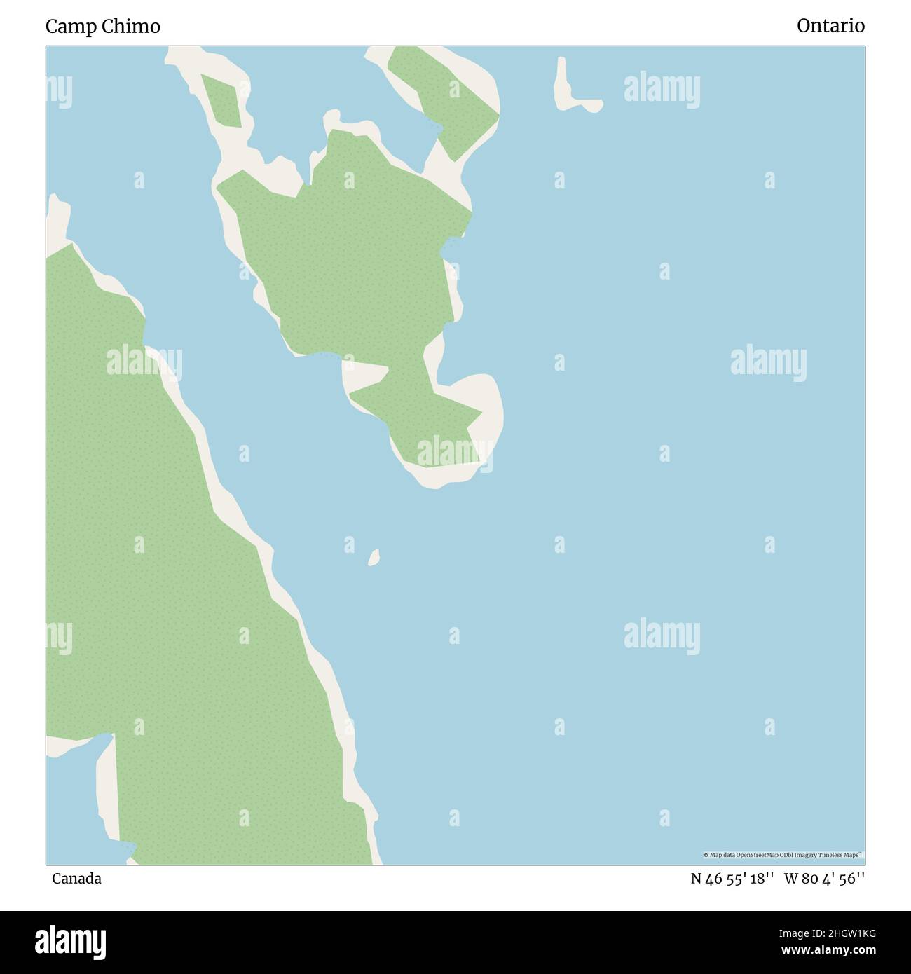Camp Chimo, Canada, Ontario, N 46 55' 18'', W 80 4' 56'', map, Timeless ...