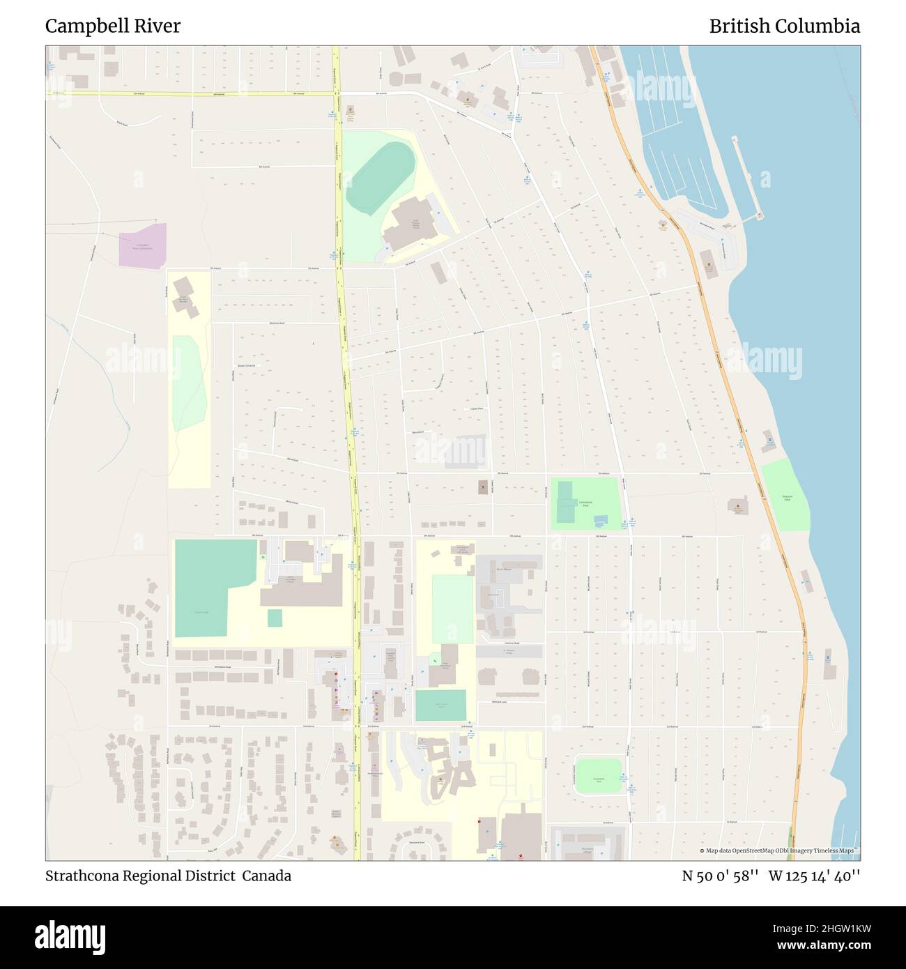 Map of campbell river Cut Out Stock Images & Pictures - Alamy