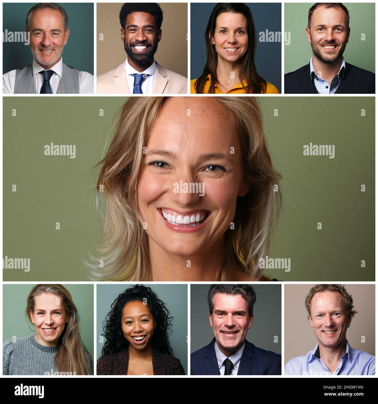 Beautiful happy people in front of a background Stock Photo - Alamy
