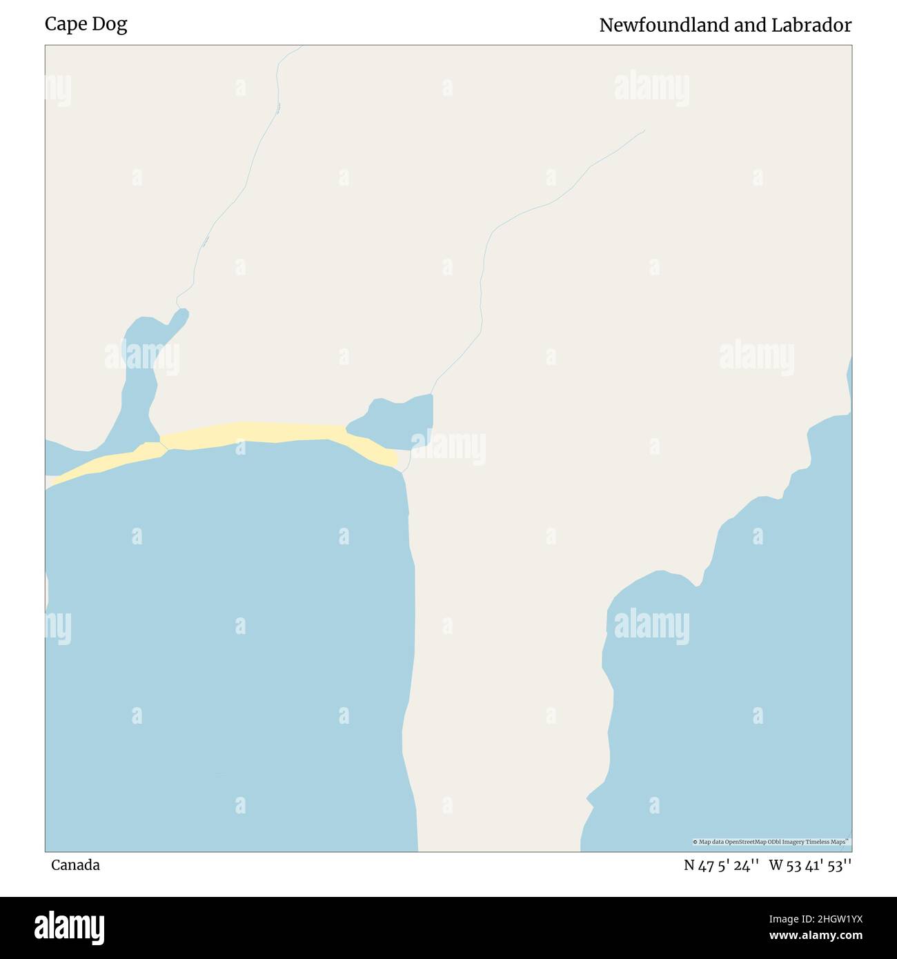 Cape Dog, Canada, Newfoundland and Labrador, N 47 5' 24'', W 53 41' 53 ...
