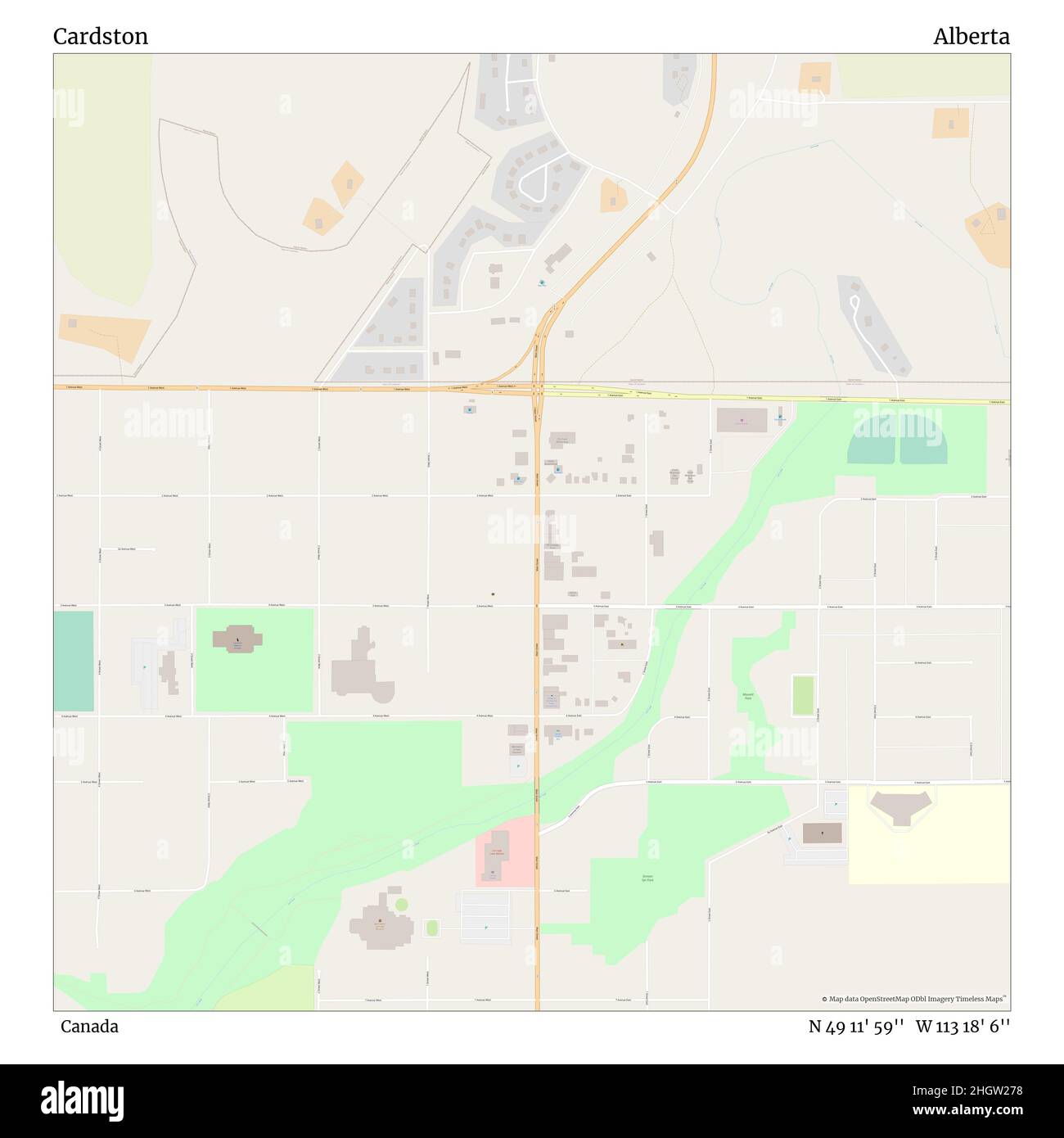 Map of cardston Cut Out Stock Images & Pictures - Alamy