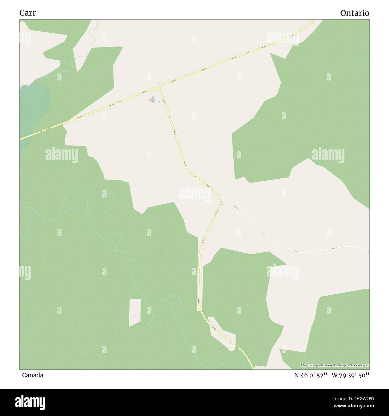 Carr, Canada, Ontario, N 46 0' 52'', W 79 39' 50'', map, Timeless Map ...